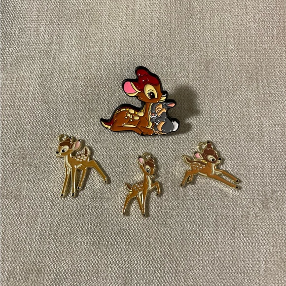 Disney | Accessories | Disney Bambi Thumper Pin 3 Bambi Charms | Poshmark